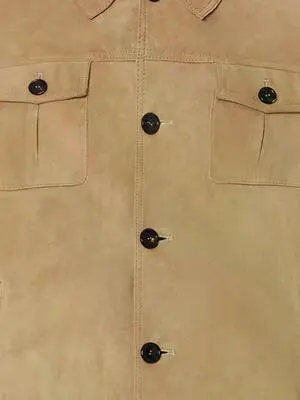 Peuterey Suede Buttoned Jacket With Patch Pockets