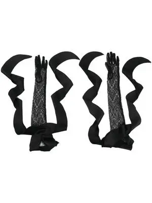 David Koma Lace Elbow-length Gloves - Black