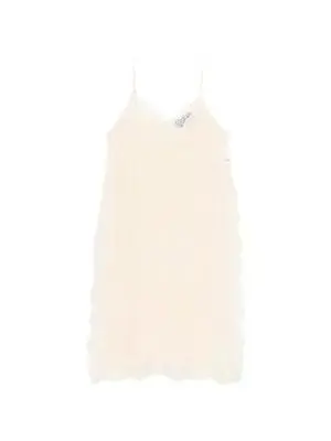 MES DEMOISELLES Lace V-neck Top - Neutrals