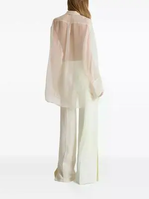 Alberta Ferretti Sheer Pocket Button-up Shirt