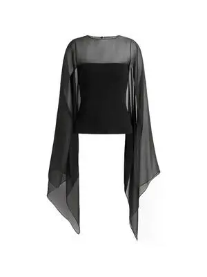 Alberta Ferretti Draped Overlay Top - Black
