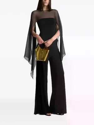 Alberta Ferretti Draped Overlay Top - Black