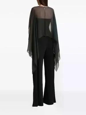 Alberta Ferretti Draped Overlay Top - Black
