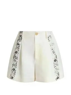Alberta Ferretti Off-white Floral Print Shorts