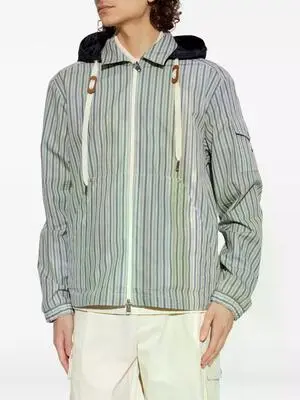 Moncler Havas Striped Poplin Shirt Jacket - Blue