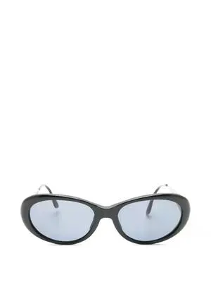 Saint Laurent 2000s Oval Sunglasses - Black