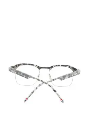 Thom Browne Patterned Browline Eyeglasses - Grey