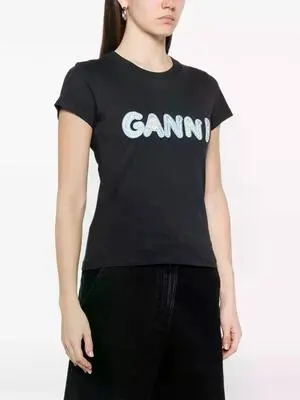 GANNI Logo-embroidered T-shirt