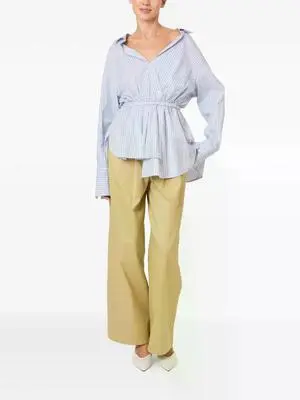 Rosie Assoulin Striped Gathered Waist Shirt