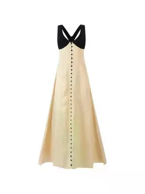 Rosie Assoulin Buttoned V-neck Maxi Dress - Neutrals