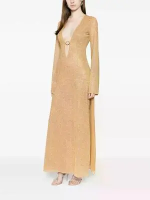 Oseree Ring-detail Maxi Dress - Neutrals