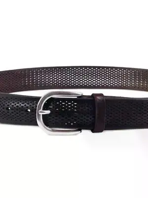 Orciani Leather Belt With Perforated Buckle