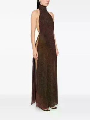 Oseree Ring Turtleneck Maxi Dress