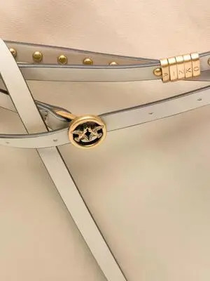 Pinko Medium Bucket Leather Shoulder Bag - Neutrals