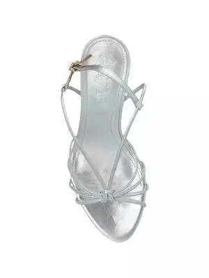 AeydĒ Knotted Leather Heels - Silver