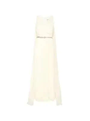 Roland Mouret Pleated V-neck Dress - Neutrals