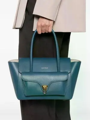 COCCINELLE Medium Leather Top-handle Tote Bag - Blue