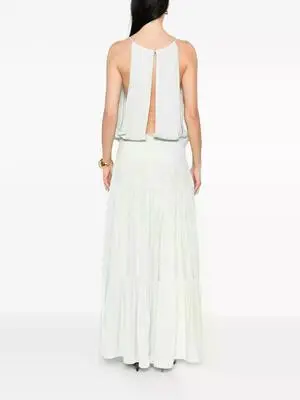 IRO PARIS Tiered Pleated Dress - Green