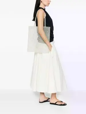 CORDERA Beaded Tote Bag - Silver