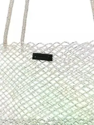CORDERA Beaded Tote Bag - Silver