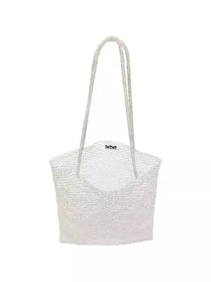 CORDERA Beaded Tote Bag - Silver