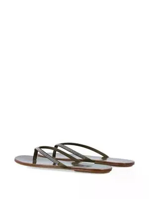 PEDRO GARCIA Rhinestone-embellished Thong Sandals - Green