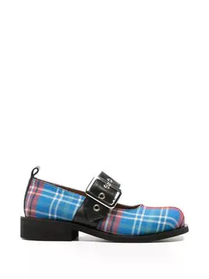 CHARLES JEFFREY Buckle Plaid Pumps