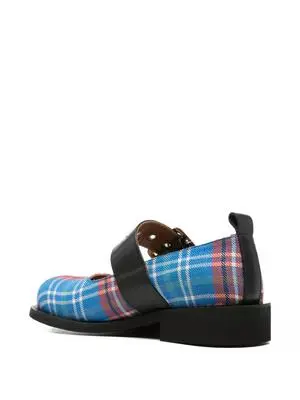 CHARLES JEFFREY Buckle Plaid Pumps