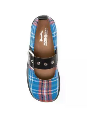 CHARLES JEFFREY Buckle Plaid Pumps