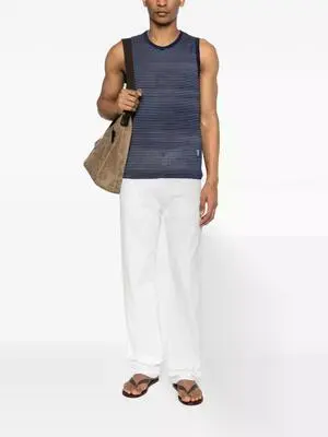 AMI Paris Striped Logo Tank Top