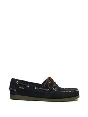 G.H.BASS Navy Suede Lace Up Boat Shoes - Blue