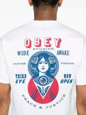 Obey Logo-detail T-shirt - White