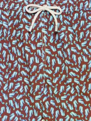 MC2 SAINT BARTH Seahorse-print Swim Shorts - Brown