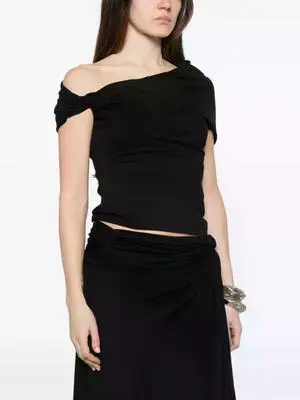 Paris Georgia Ida Draped Top - Black