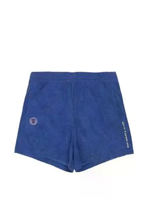 AAPE BY *A BATHING APE Moonface Floral-pattern Textured Shorts - Blue