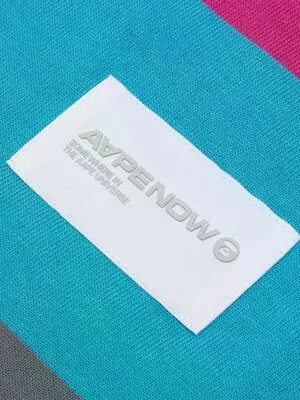 AAPE BY *A BATHING APE Striped Logo-patch T-shirt - Blue