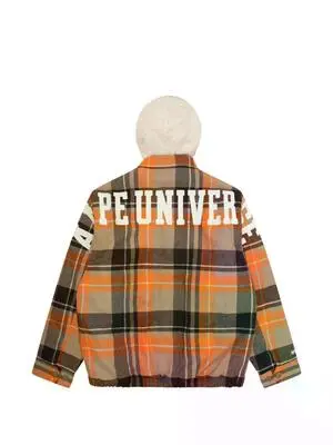 AAPE BY *A BATHING APE Plaid Jacket With Logo Patch - Orange
