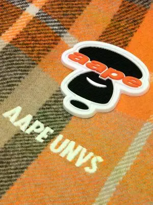 AAPE BY *A BATHING APE Plaid Jacket With Logo Patch - Orange