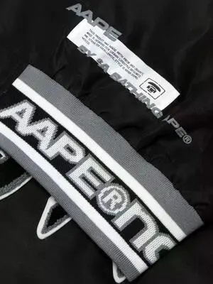 AAPE BY *A BATHING APE Moonface Contrasting-stripes Bomber Jacket - Black