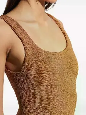 Hunza G Square Neck Crinkle One Piece Swimsuit