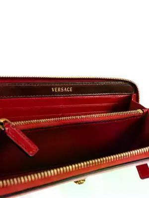 Versace Medallion Zip Wallet - Red