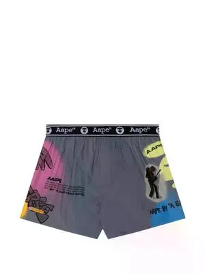 AAPE BY *A BATHING APE Moonface Graffiti-printed Boxers - Grey