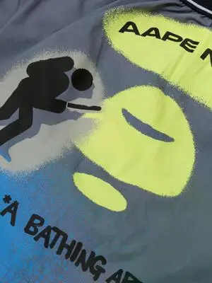 AAPE BY *A BATHING APE Moonface Graffiti-printed Boxers - Grey
