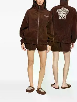 Versace Towelling Trim Shorts - Brown