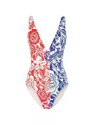 Farm Rio Floral Swimsuit - Red