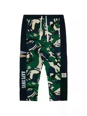 AAPE BY *A BATHING APE Moonface-patch Camouflage Track Pants - Green