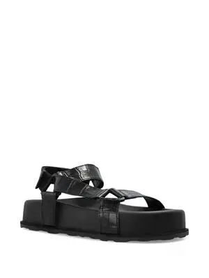 Moschino Crocodile-embossed Flatform Sandals