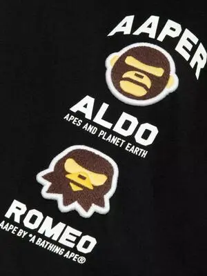 AAPE BY *A BATHING APE Graphic Crew Neck T-shirt - Black