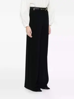Max Mara Belted Wide-leg Trousers - Black