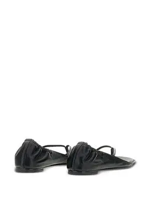 Jacquemus Ruched-heel Flat Sandals - Black